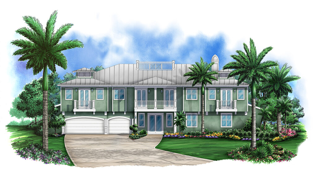 Olde Florida Style House Plan - 3 Beds, 3 and 1/2 Baths, 4,646 Sq/Ft ...
